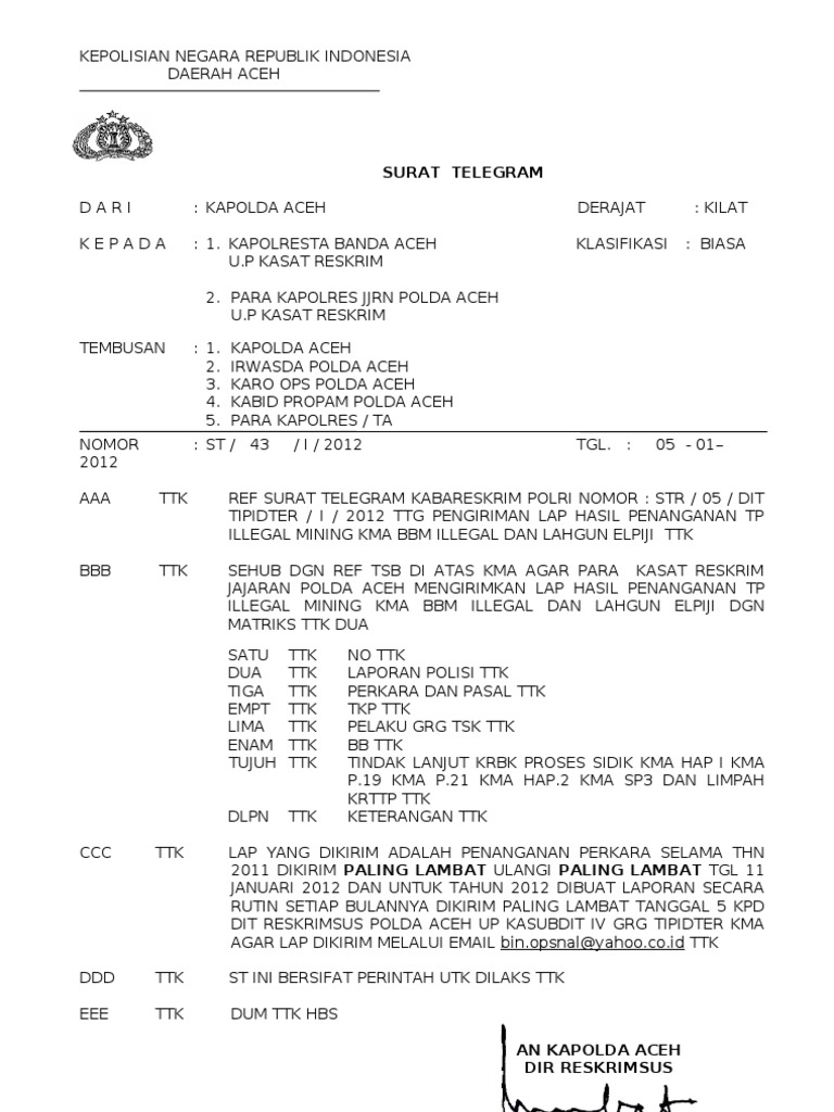 Surat Telegram + | PDF | Pengelolaan Keuangan & Uang | Teknologi & Rekayasa
