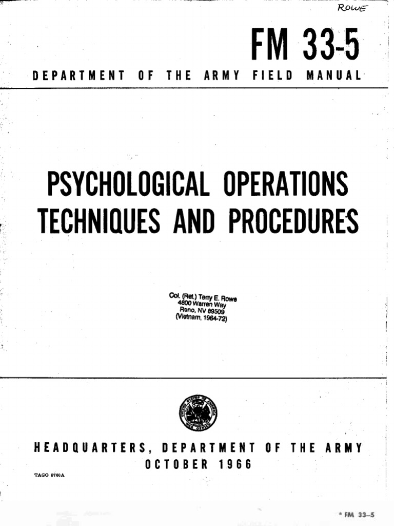 fm33 5 1966 | PDF | Military | Psychology