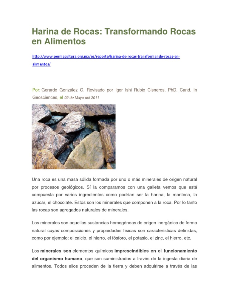 Harina de Rocas | PDF | Suelo | Minerales