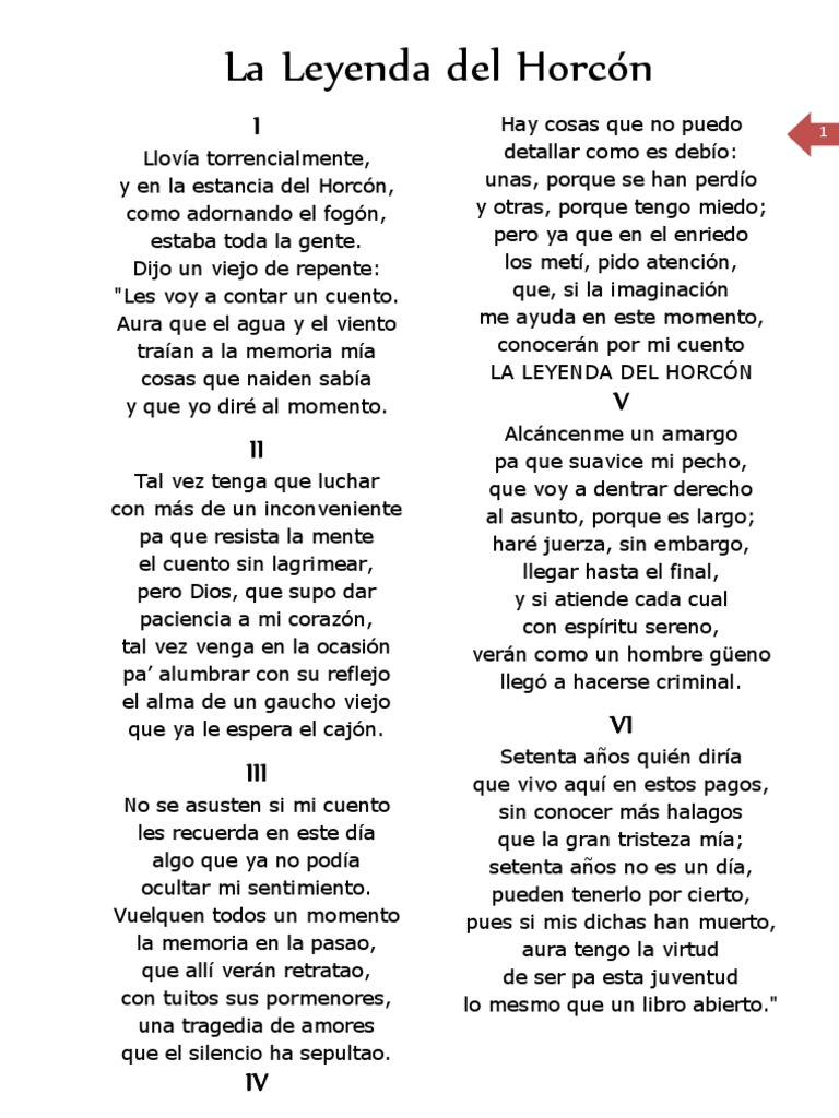 La Leyenda del Horcón: la tragedia de un crimen pasional | PDF | Amor ...