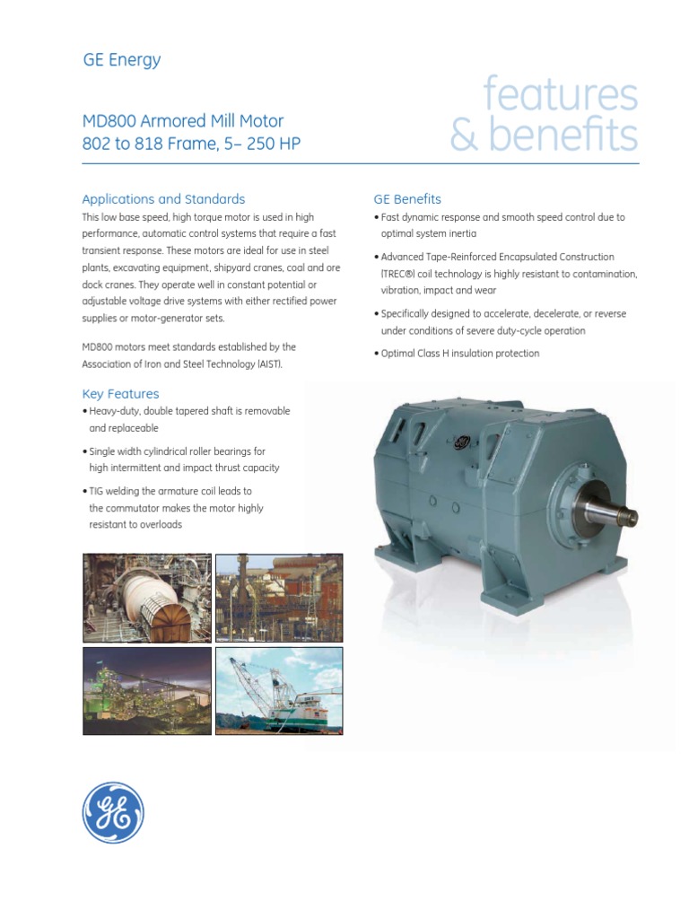 GE MD800 Armored Mill Motor | PDF | Electric Motor | Insulator ...