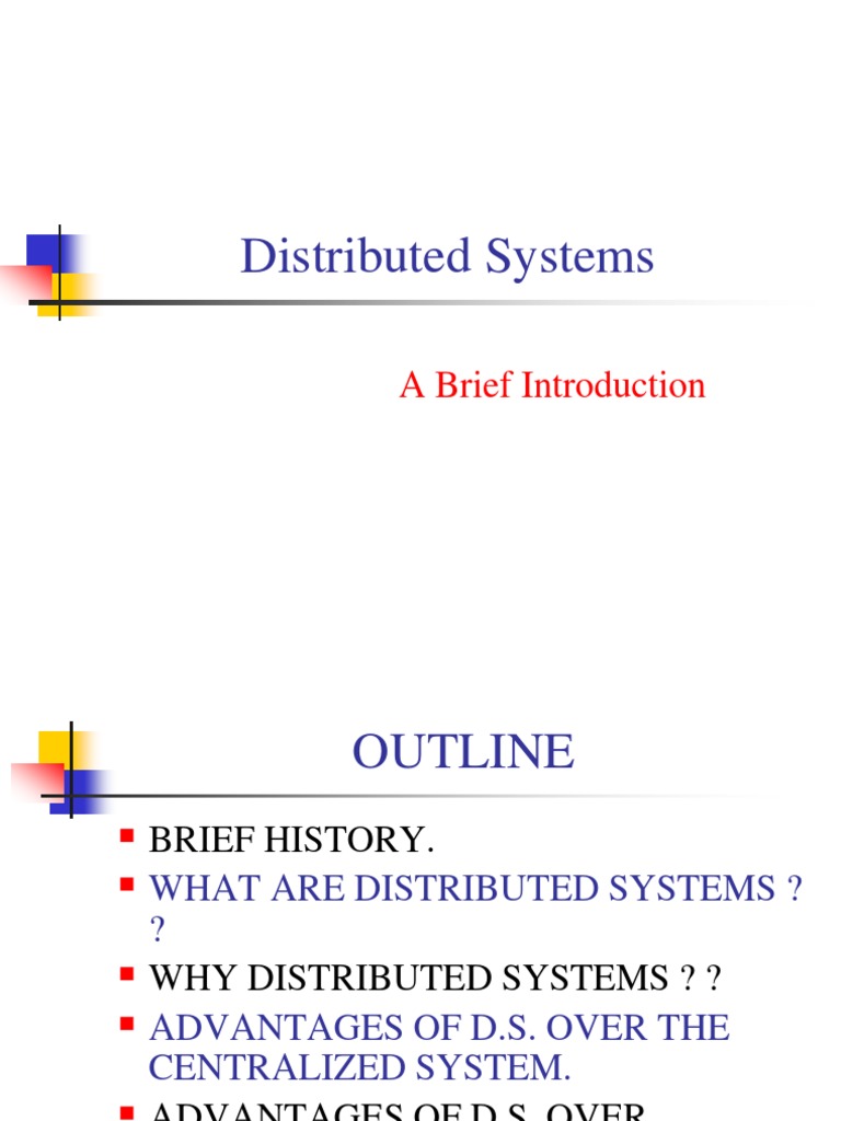 Distributed Systems A Brief Introduction Pdf Distributed Computing Grid Computing