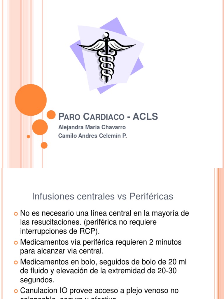 Paro Cardiaco - ACLS | PDF | Reanimación cardiopulmonar | Fisiología ...