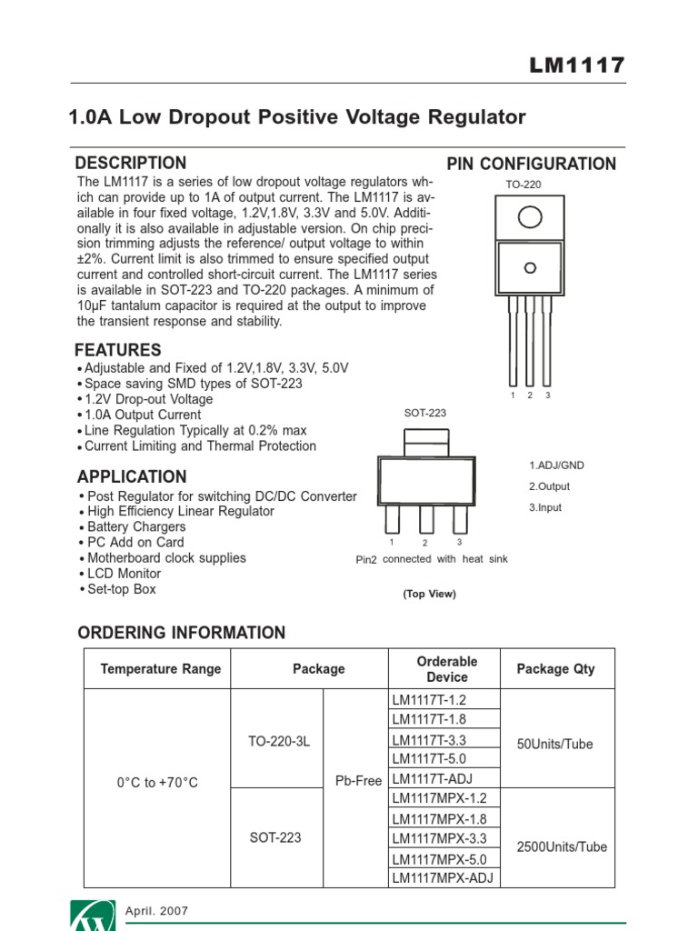 LM1117 | Capacitor | Quantity