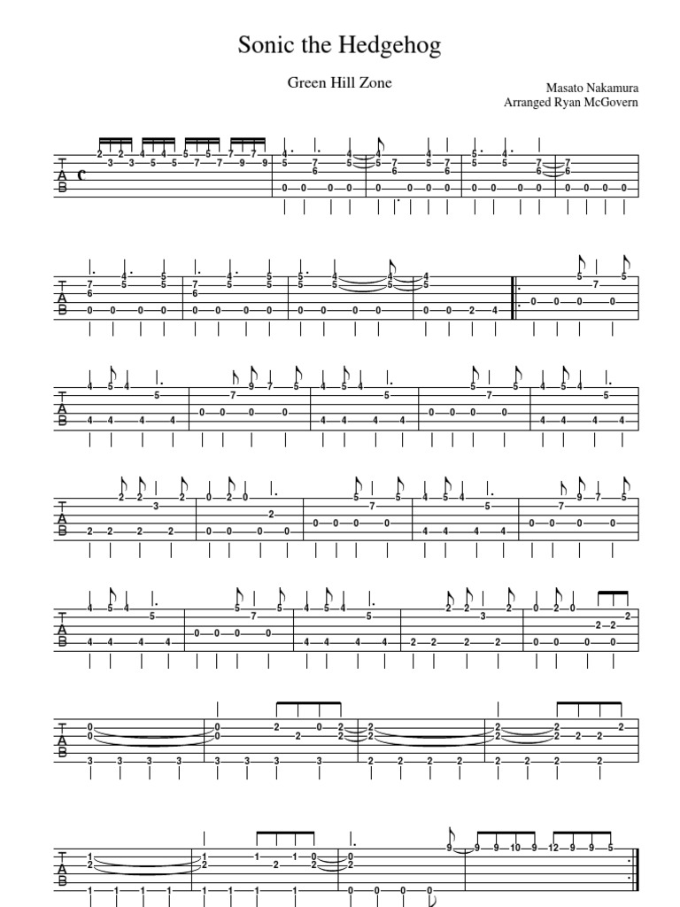 Sonic the Hedgehog - Green Hill Zone (tabs)