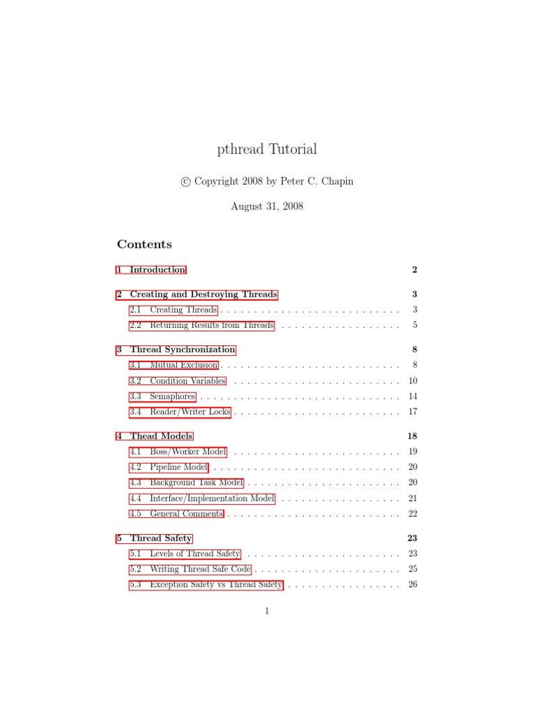 Pthread Tutorial by Peter (Good One) | PDF | Thread (Computing) | Pointer (Computer Programming)