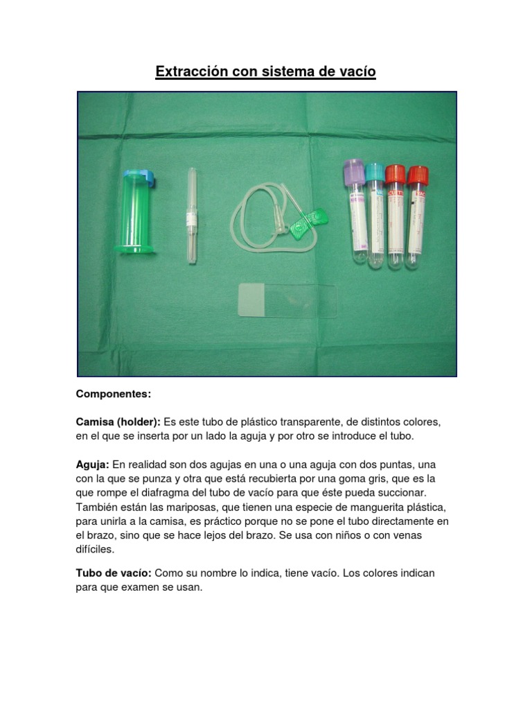 Procedimiento de extracción con Vacutainer | PDF | Sangre ...