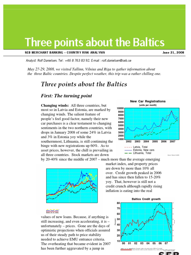 SEB Country Analysis 2008 Baltics Three Points | PDF | Latvia | Fixed ...