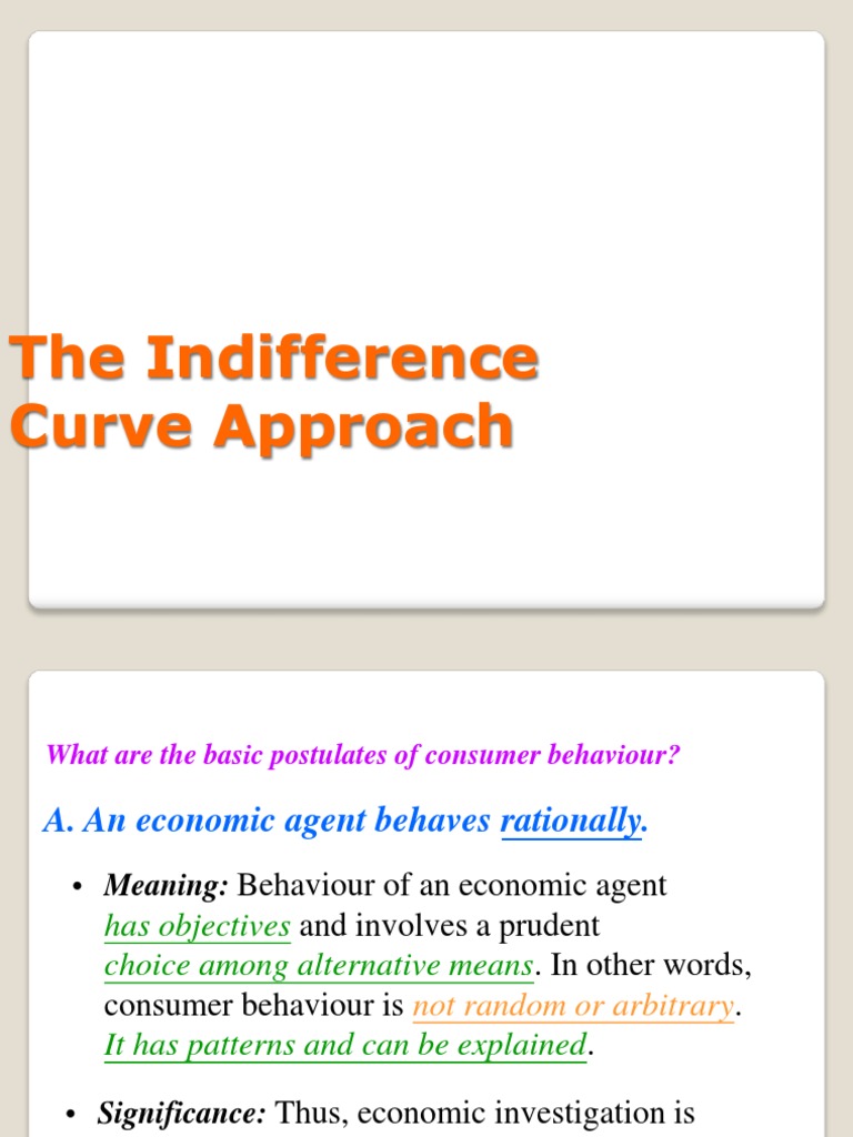 Indifference Curve Approach | PDF | Utility | Economics