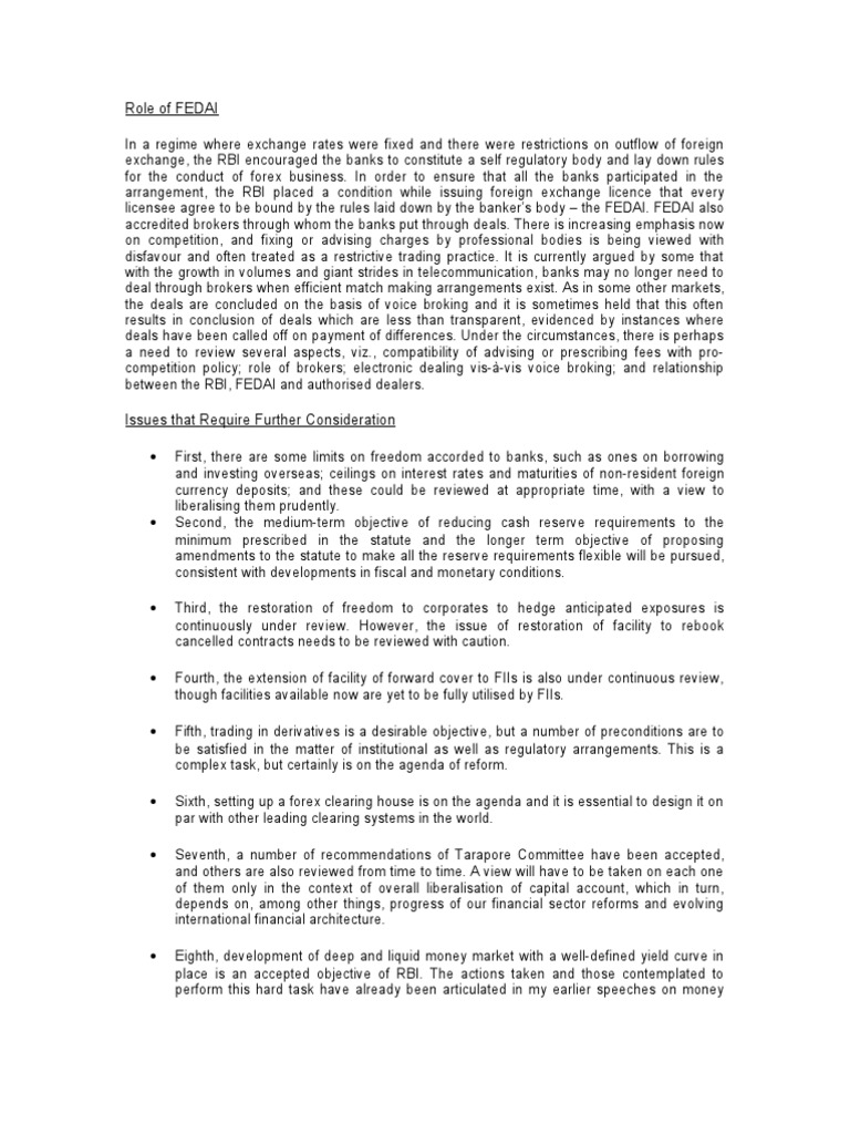 Role of Fedai | Download Free PDF | Foreign Exchange Market | Banks