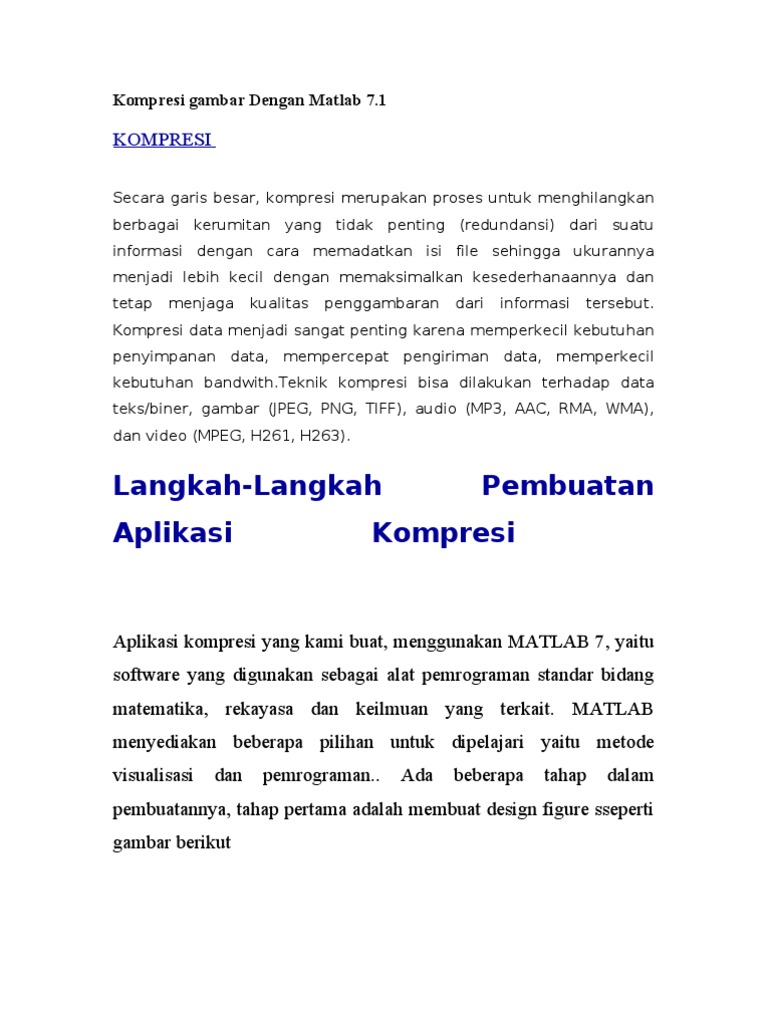 Kompresi Citra Dengan Matlab | PDF