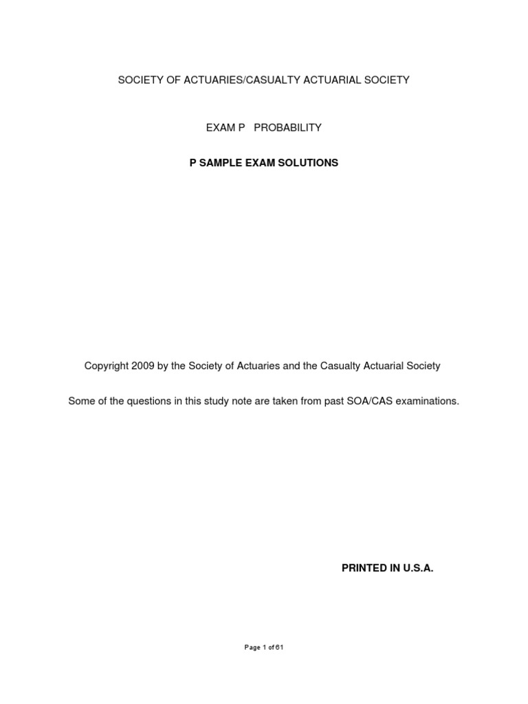 SOA Sample Answers | PDF