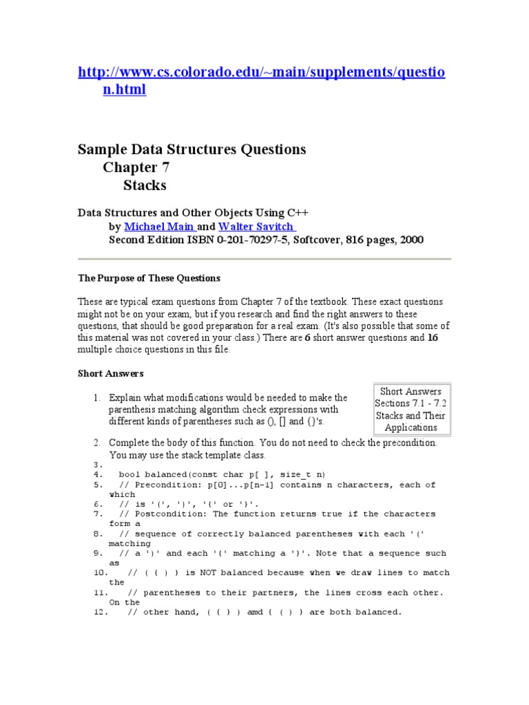 Stack Ques | Download Free PDF | Array Data Structure | Bracket