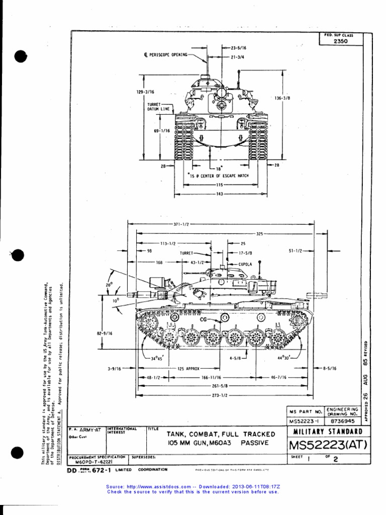 Tank, Combat, Full Tracked 105 MM Gun, M60a3 Passive | PDF