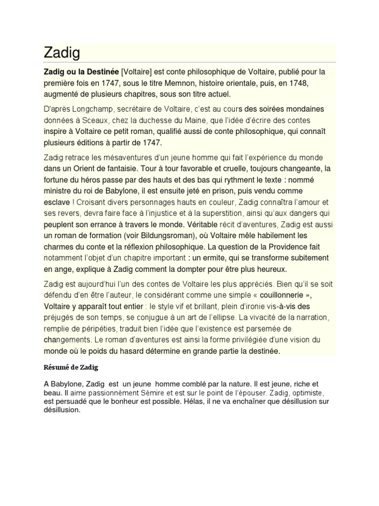 Zadig | PDF | Fiction générale