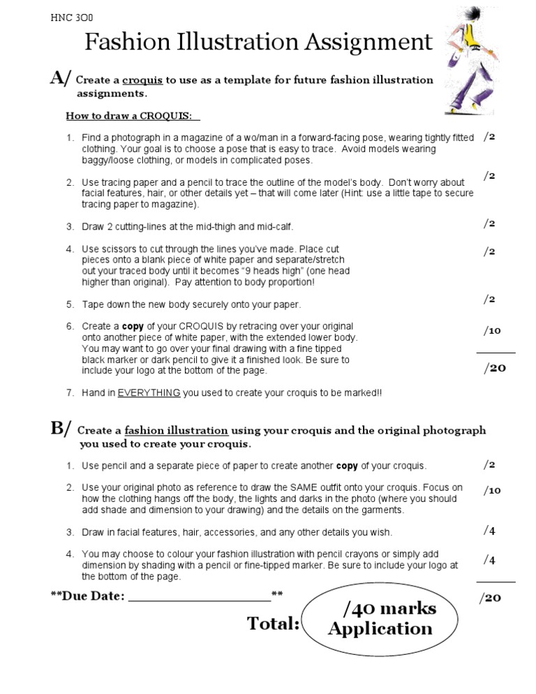 Fashion Illustration Assignment Guide | PDF | Fashion | Clothing