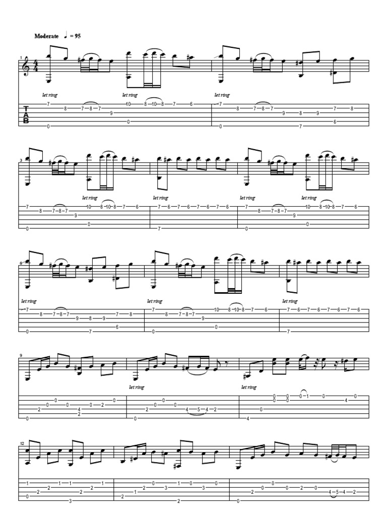 Gipsy Song Fingerstyle - Tab Is Made by YESILOVEGUITAR | PDF