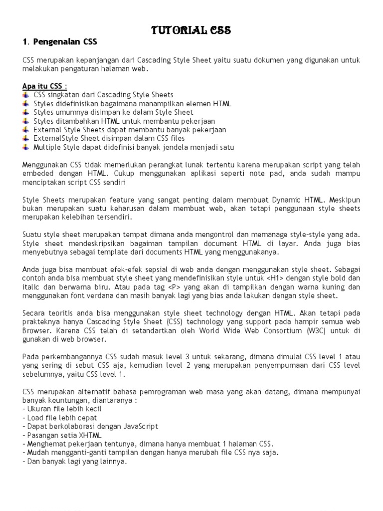 Belajar Css (Bahasa Indonesia) | PDF