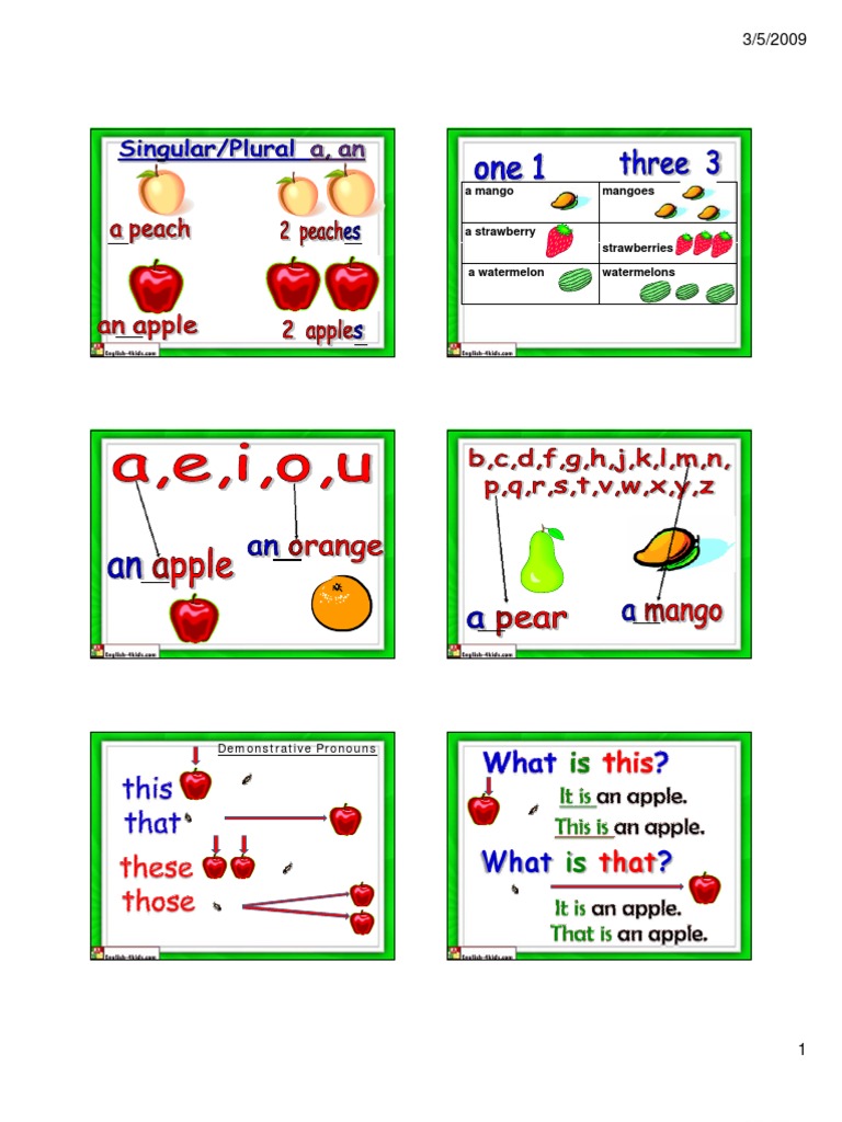 Pluralsingular Flashcards Small | PDF