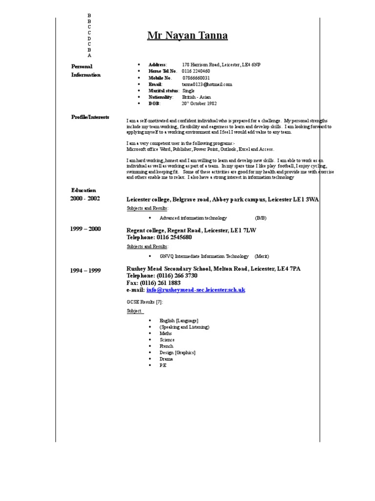 CV Nayan Tanna | PDF | Application Software | Windows Vista