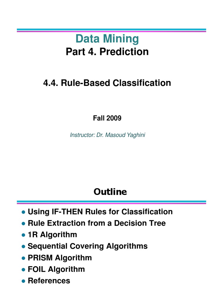 DM 04 04 Rule-Based Classification | Download Free PDF | Statistical Classification | Algorithms