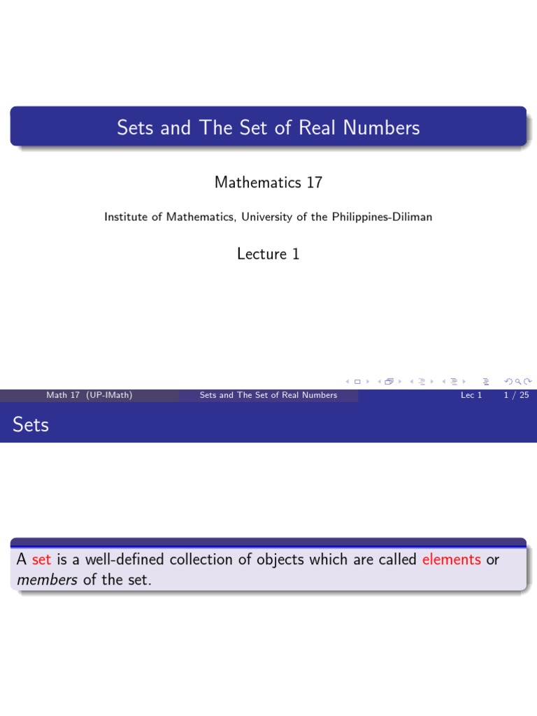A1 - Sets | PDF | Set (Mathematics) | Empty Set