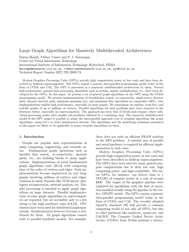Pawan 09 Graph Algorithms Pdf Thread Computing Parallel Computing