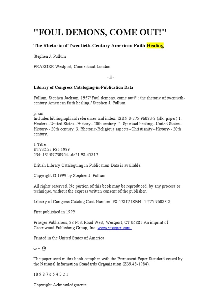Pullum, Stephen J - FOUL DEMONS COME OUT-Retoric of 20th Cen 1 | PDF ...