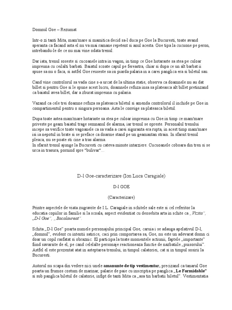 Domnul Goe | PDF