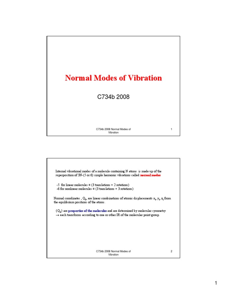 Normal Modes of Vibration Analysis | PDF | Raman Spectroscopy ...