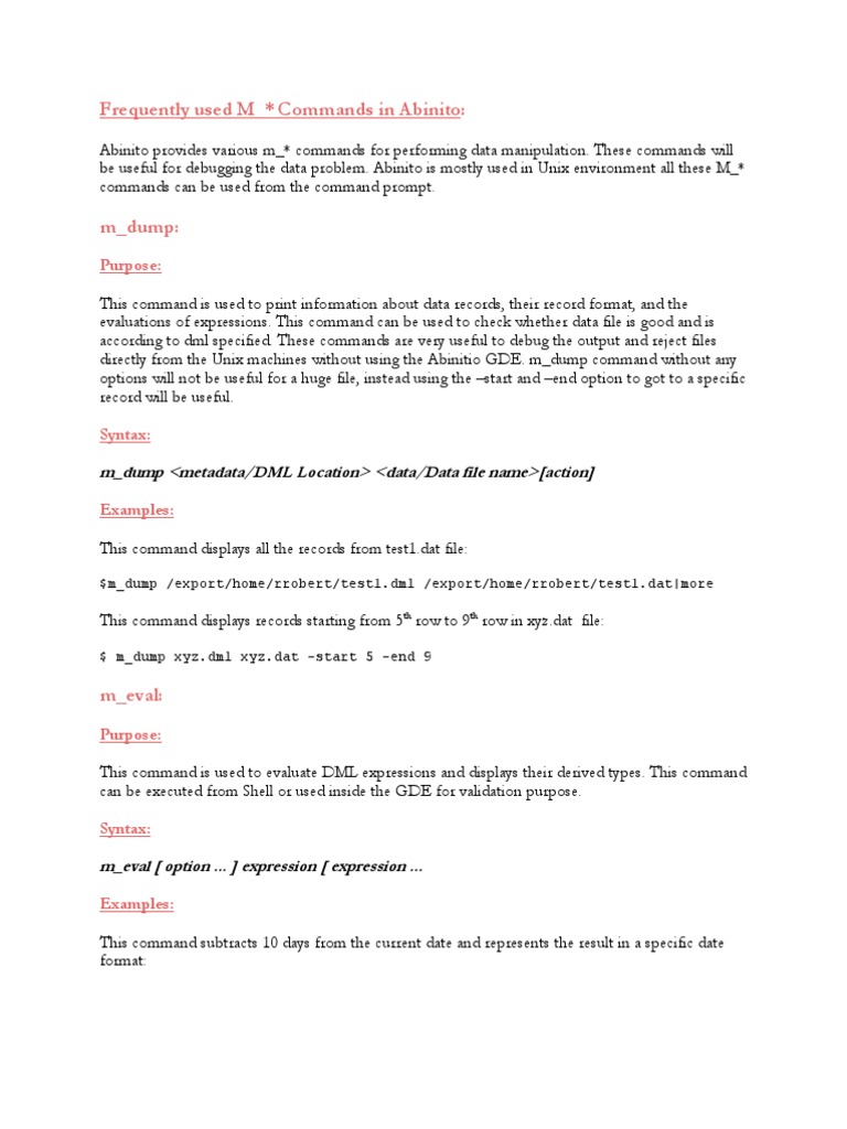 Abinitio Commands | PDF | Computer File | Command Line Interface