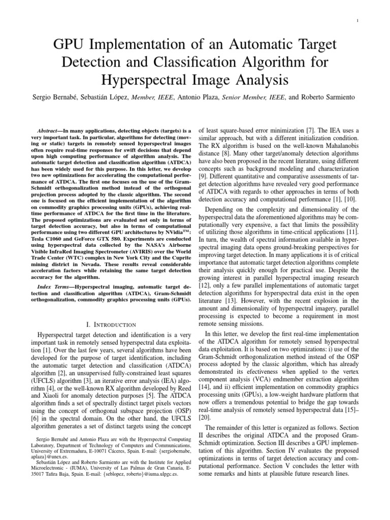 GPU Implementation of An Automatic Target Detection and Classification Algorithm For ...