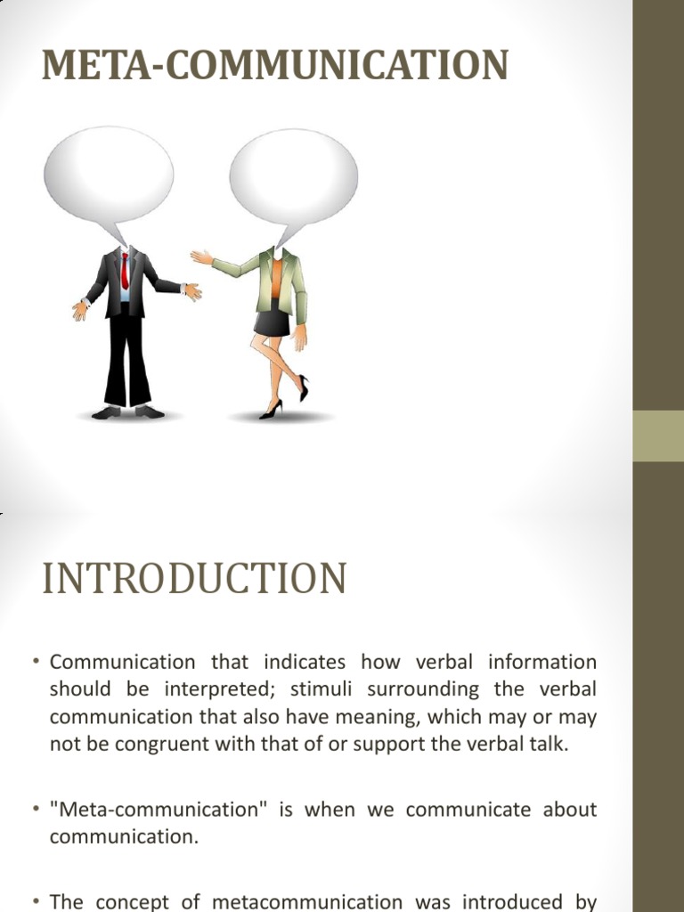 Meta Communication | PDF | Communication | Cognition