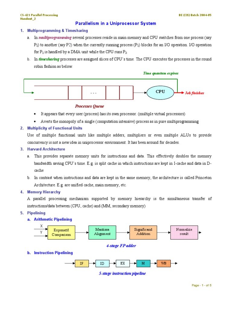 Parallelism in Uniprocessor System and Granularity | PDF | Process (Computing) | Central ...