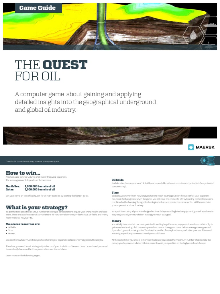 Quest For Oil Game Guide | PDF | Petroleum Reservoir | Extraction Of ...