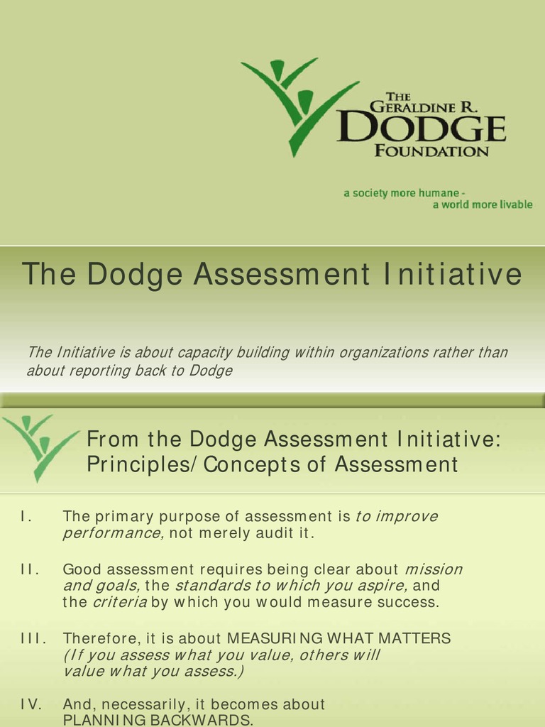 The Dodge Assessment Initiative | PDF | Educational Assessment | Community