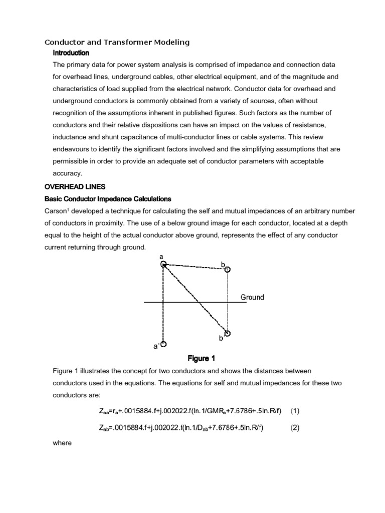 Anon - Conductor and Transformer Modeling 0000 PDF | PDF | Electrical ...