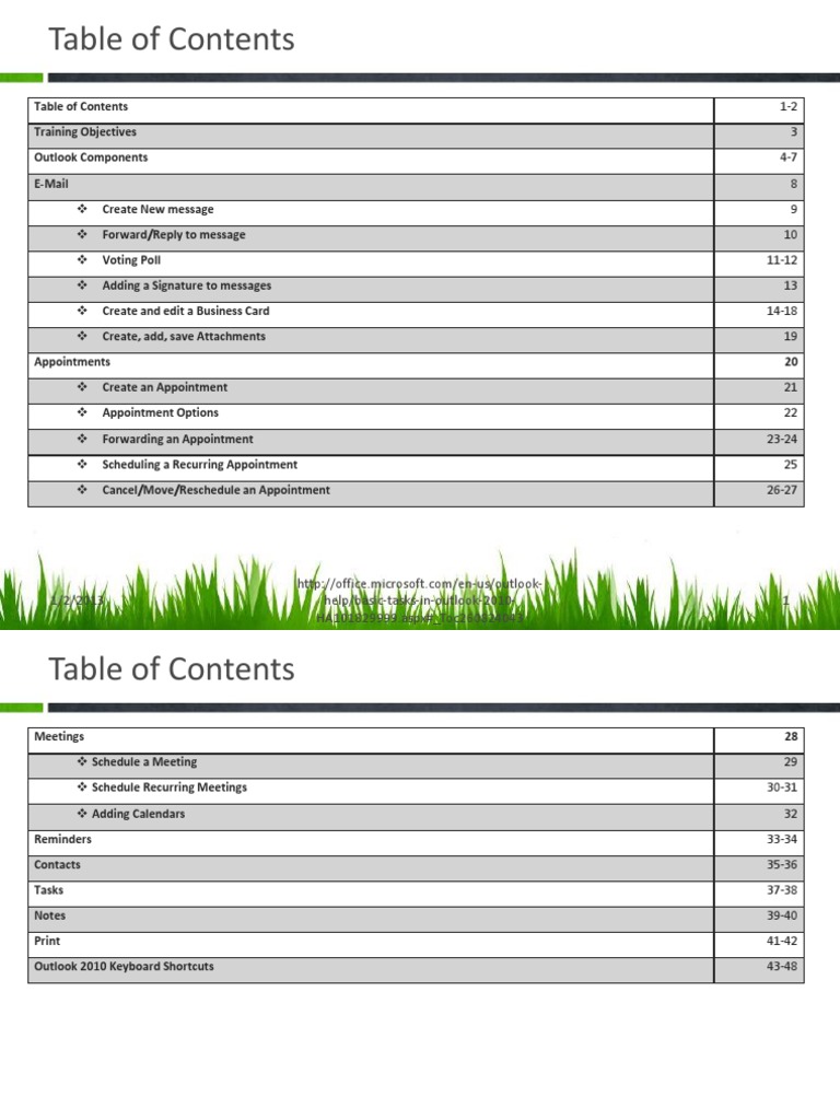 Outlook 2012 Essentials Training Student Handout | PDF | Microsoft ...