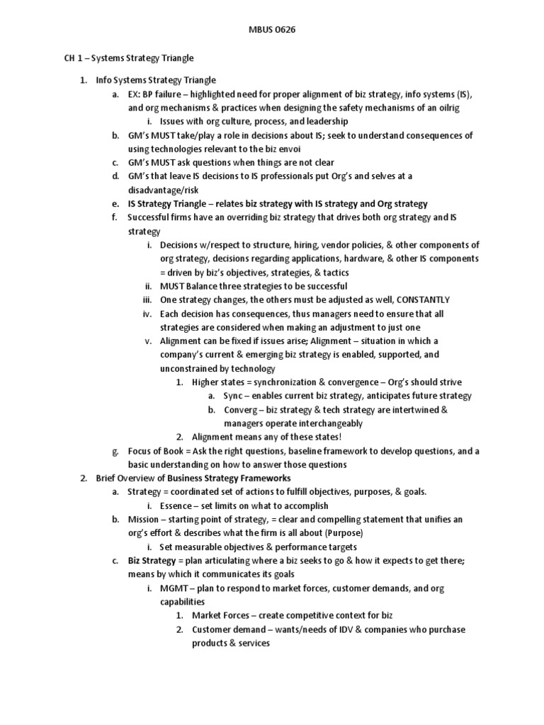 CH 1 - Info System Strategy Triangle | PDF | Strategic Management ...