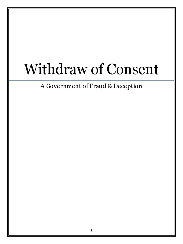 Withdraw of Consent Booklet | PDF | U.S. State | Money