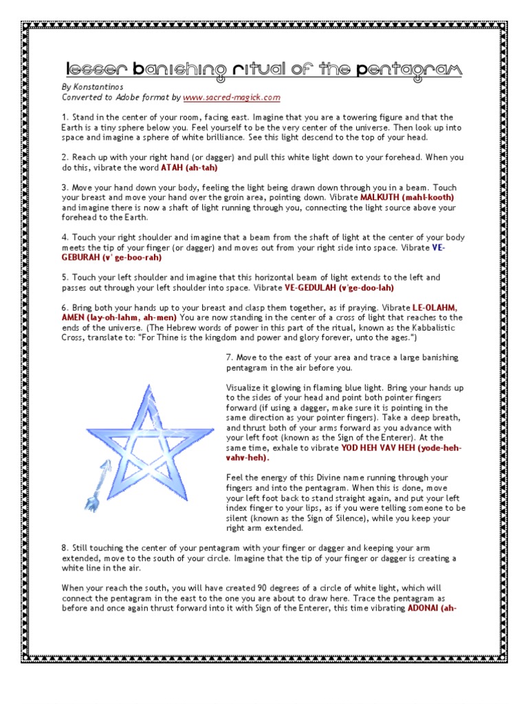 Lesser Banishing Ritual of The Pentagram | PDF