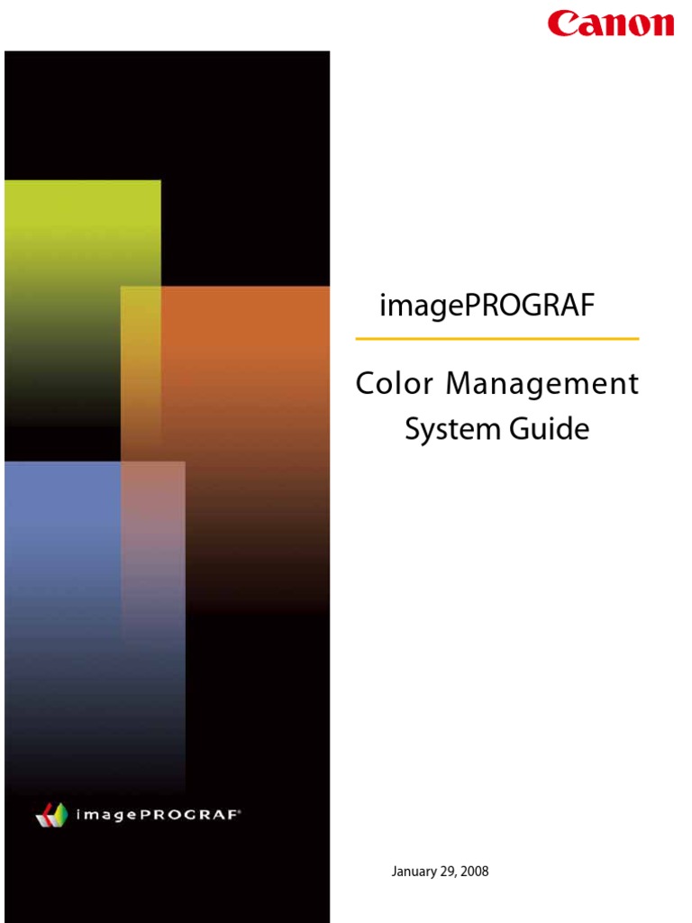 ImagePROGRAF Color Management Systems Guide | PDF | Rgb Color Model ...