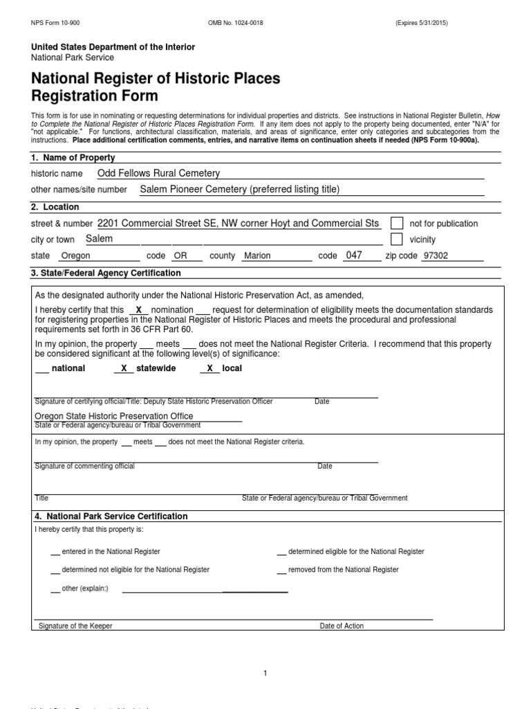 Salem Pioneer Cemetery National Register of Historic Places ...