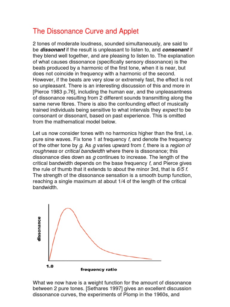 Understanding Dissonance Curves | PDF | Harmony | Chord (Music)