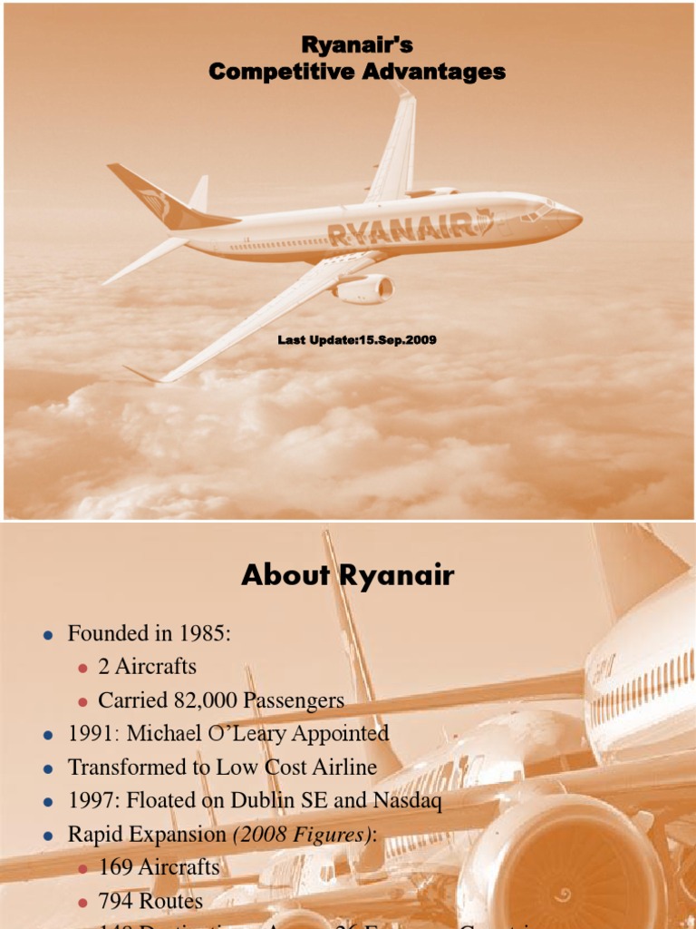 Analysis of Ryanair's Competitive Advantages - 2009 | PDF | Airlines ...