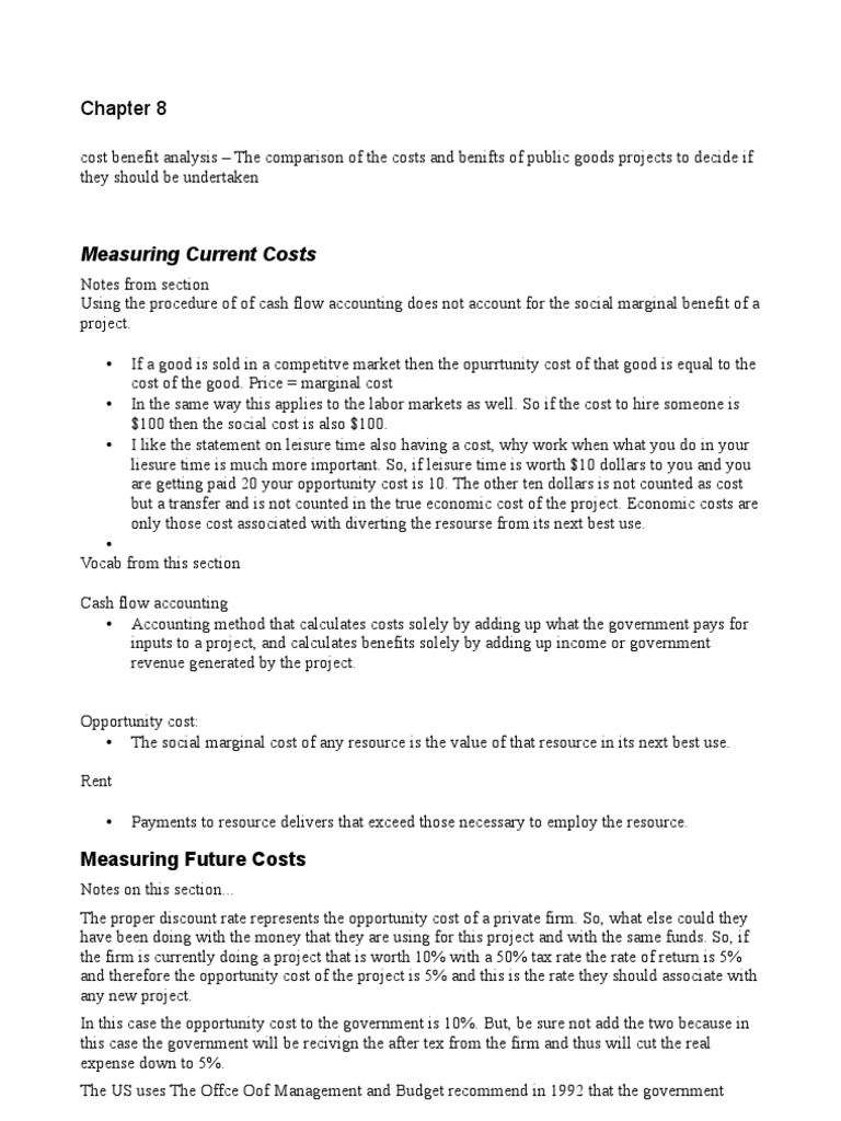 Public Finance Notes On Chapter 8 | PDF | Cost | Labour Economics