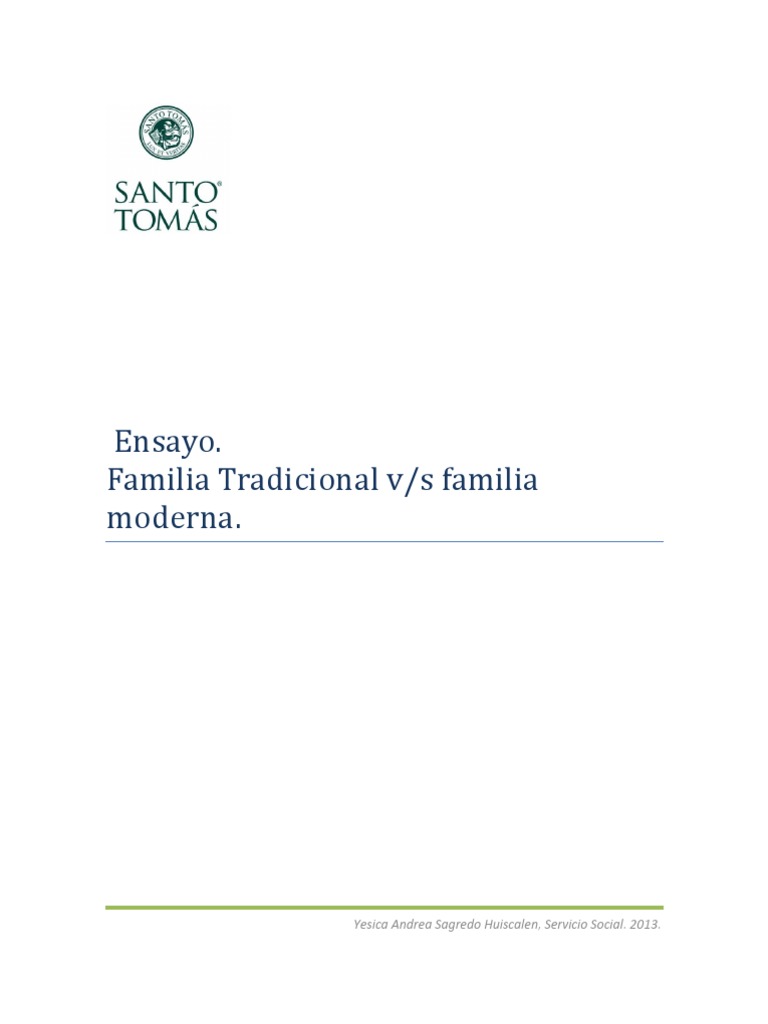 Familia Tradicional Vs Familia Moderna, y El Rol de La Mujer. | PDF ...