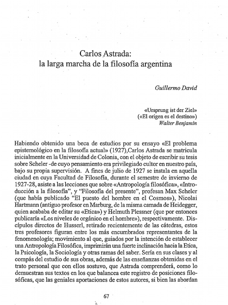 Carlos Astrada, La Larga Marcha de La Filosofìa Argentina - Guillermo ...