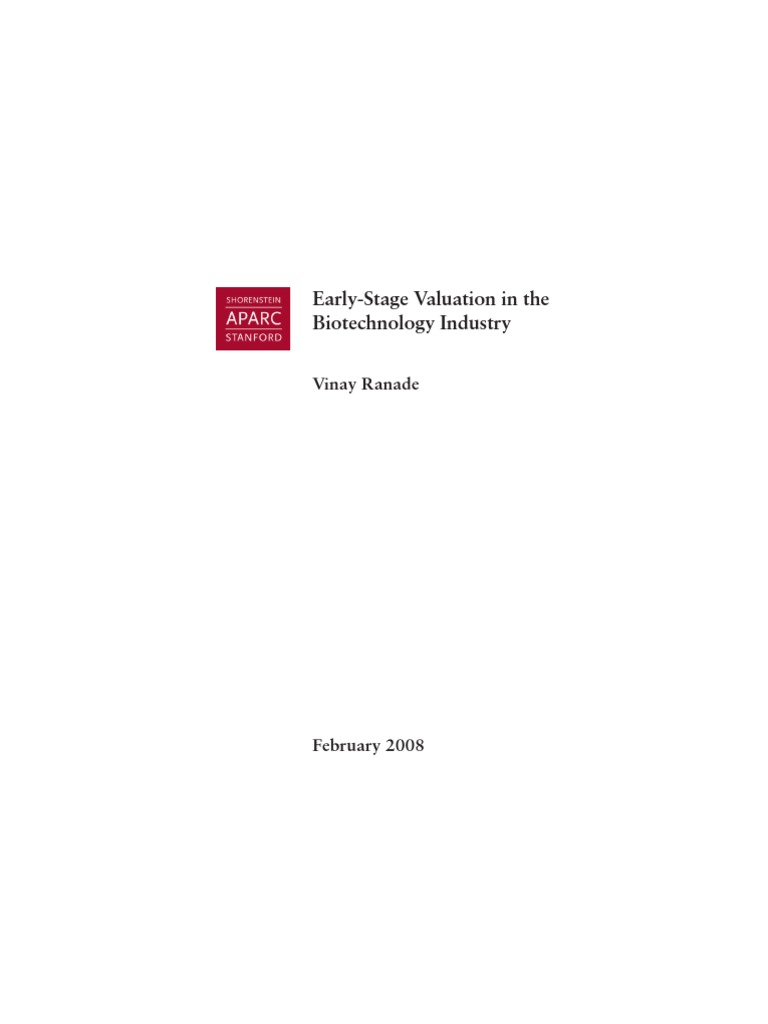 Early-Stage Valuation in The Biotechnology Industry | PDF | Patent ...