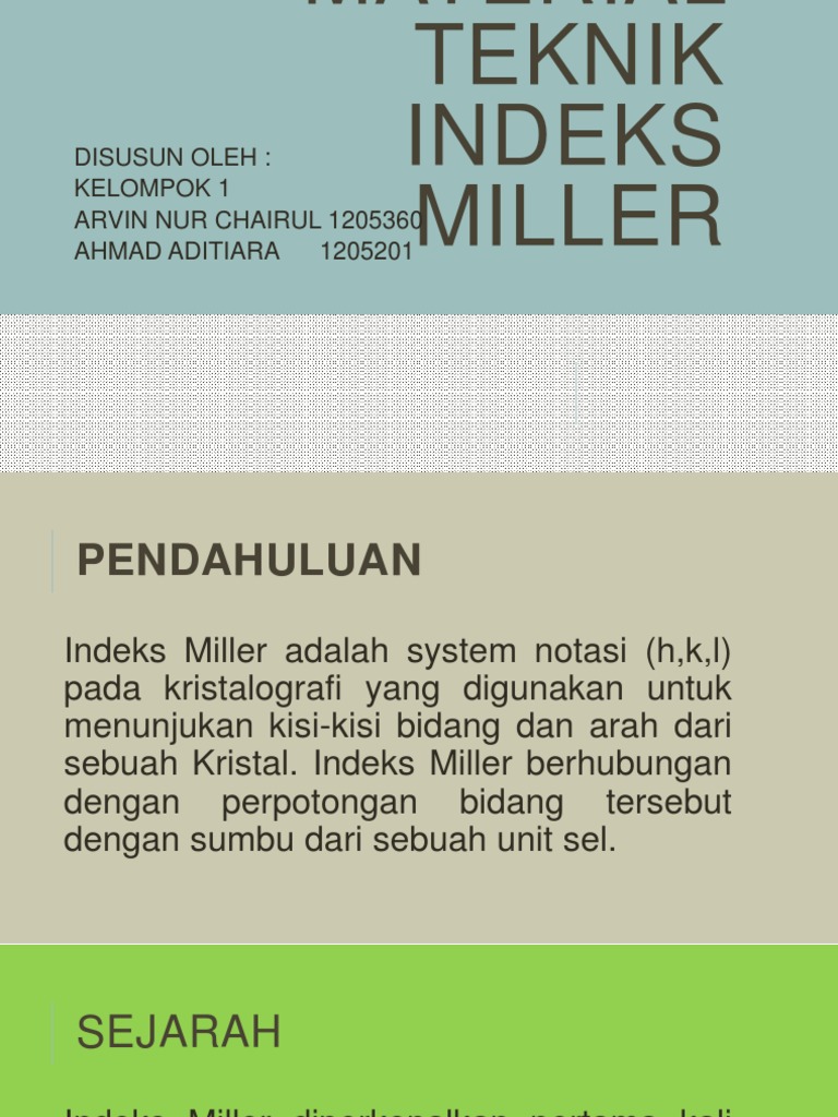 Indeks Miller | PDF